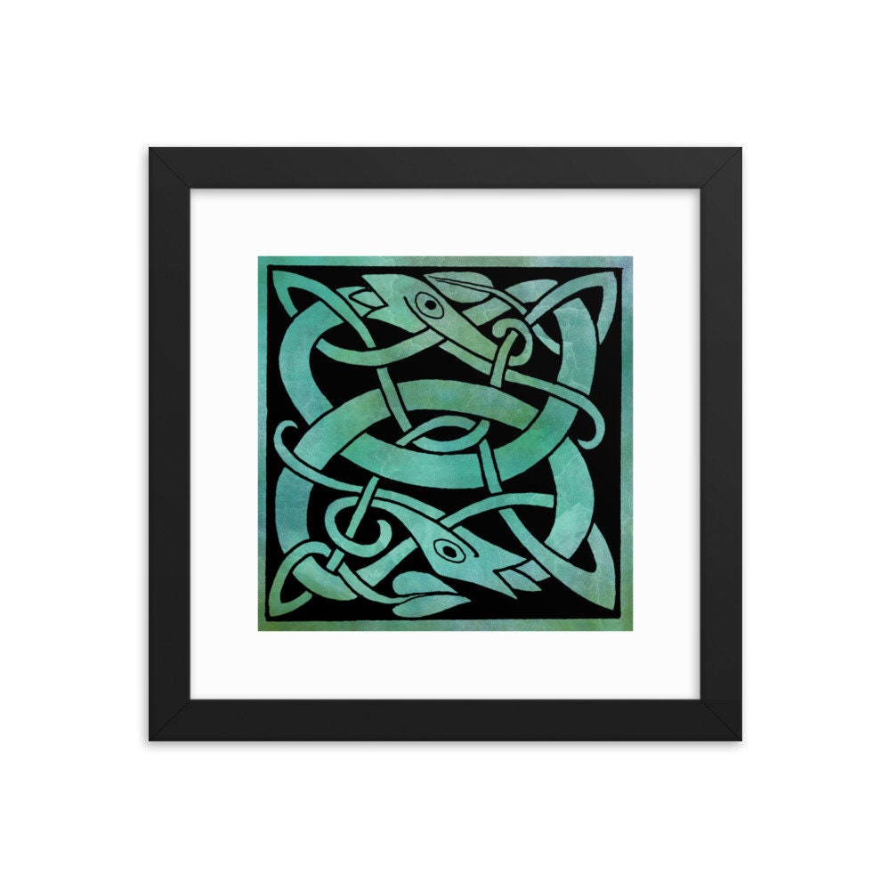 Celtic Beast Framed Print Celtic Wall Art Celtic Framed - Etsy España