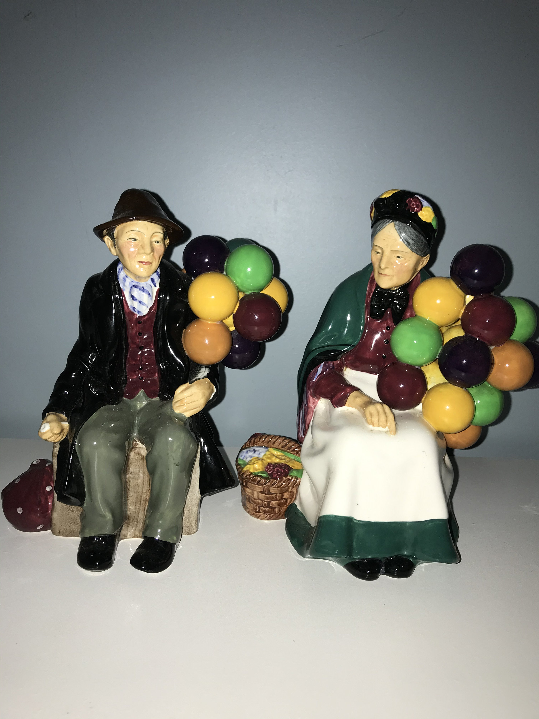 Royal Doulton the Balloon Man HN 1954 & the Old Balloon Seller HN 1315 ...