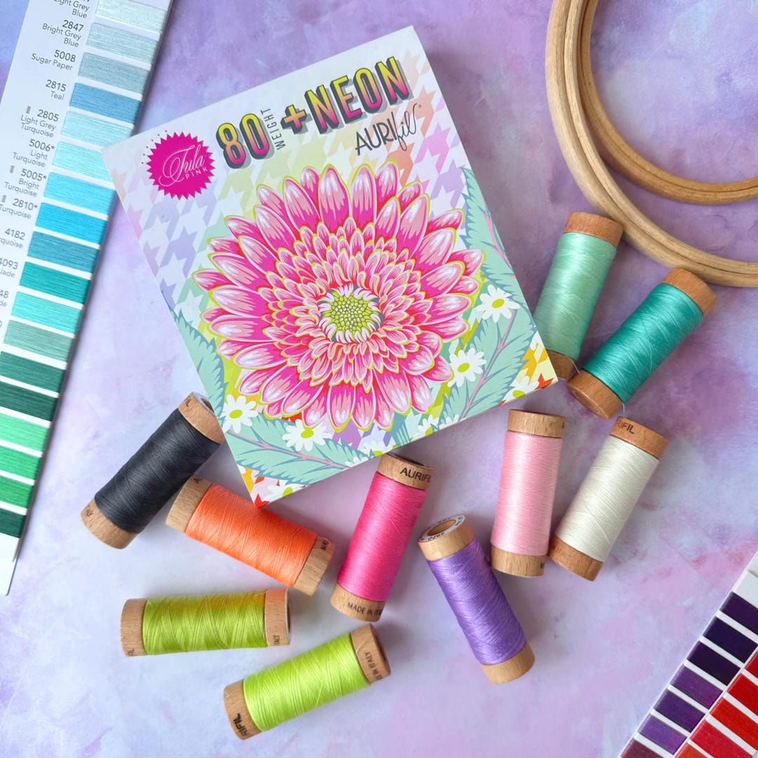 Tula Pink Untamed Neon Thread Set (80wt) | TP80UD10 | Aurifil Thread ...