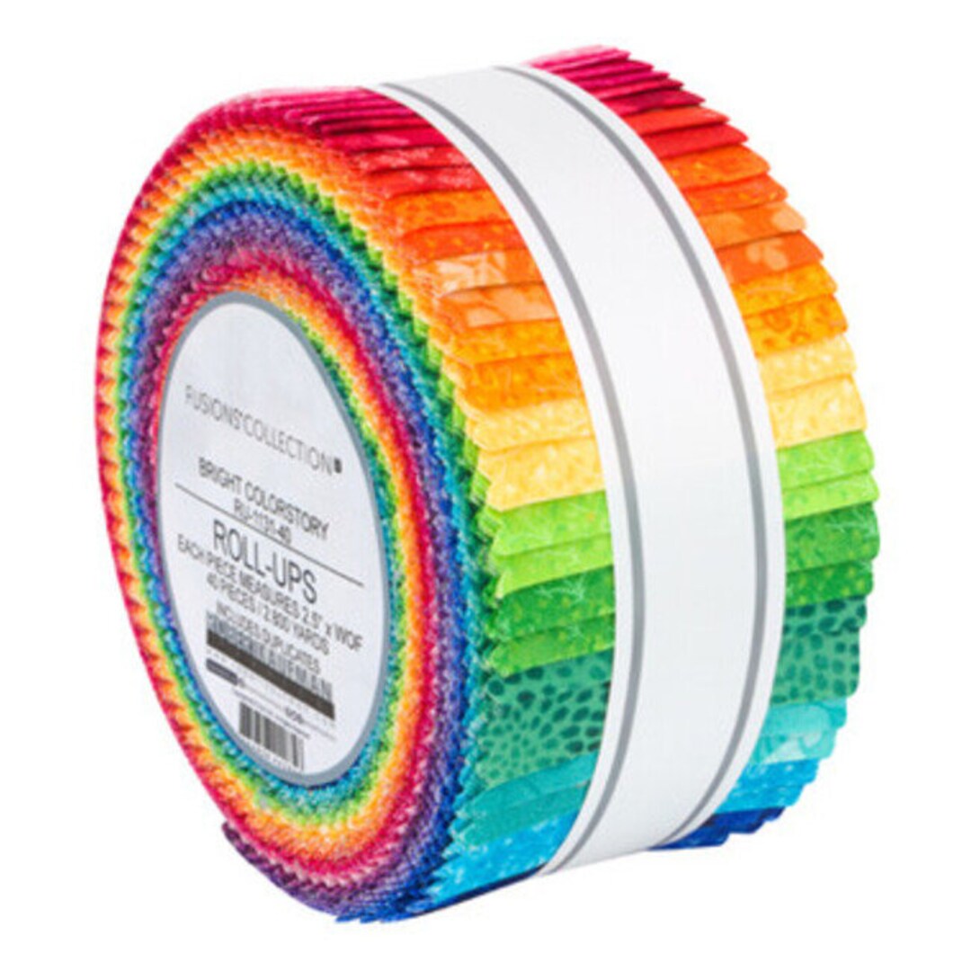 Fusions 2.5 Strip Roll jelly Roll / Roll Up in Bright Colorstory by ... Fusions 2.5 Strip Roll jelly Roll / Roll Up in Bright Colorstory by ...