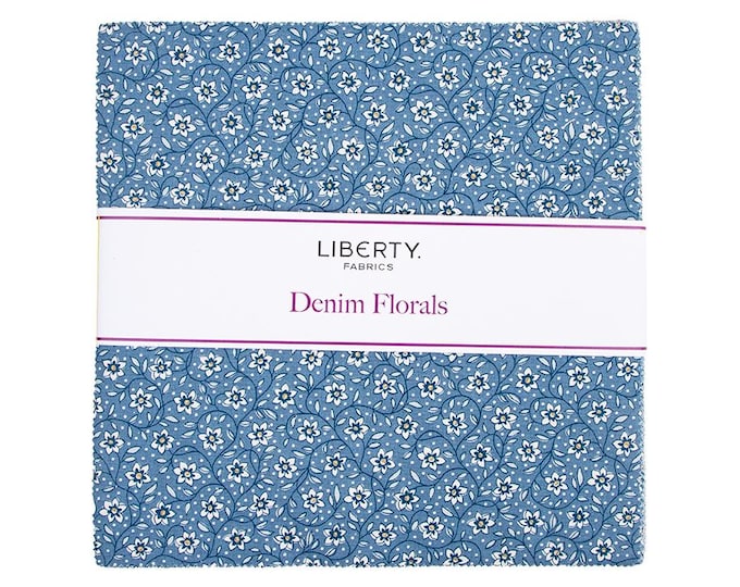 Denim Florals 10" Square Pack (layer Cake / 10" Stacker) by Liberty ...