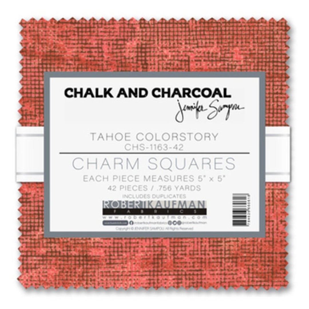 Chalk and Charcoal 5 Square Pack charm Pack / Charm Square in Tahoe ...