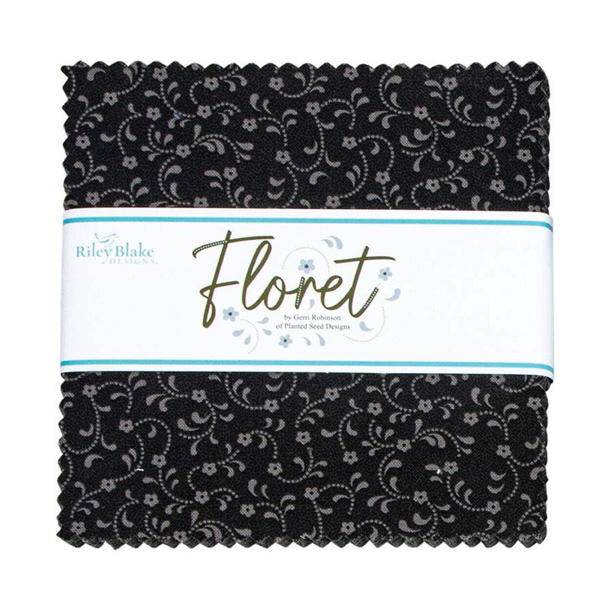 Floret 5 Square Pack charm Pack / 5 Stacker in Black by Gerri Robinson ...