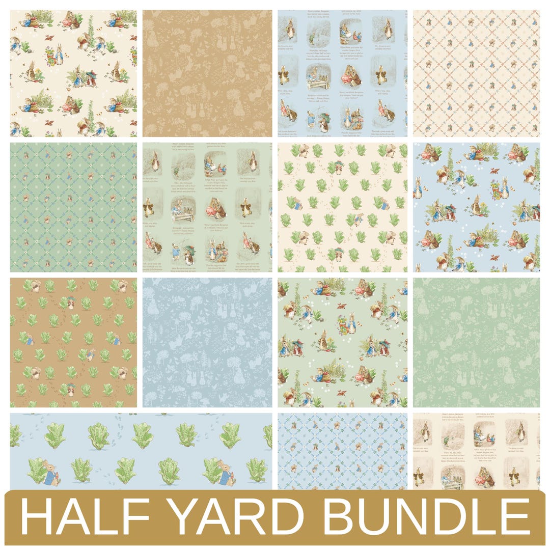 Peter Rabbit and Benjamin Bunny Half Yard Bundle by Riley Blake Designs ...