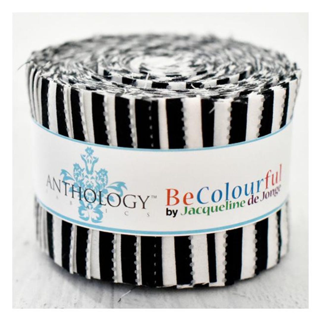 Be Colourful 2.5" Strip Roll (jelly Roll) in Black and White by Jacqueline De Jonge for ...