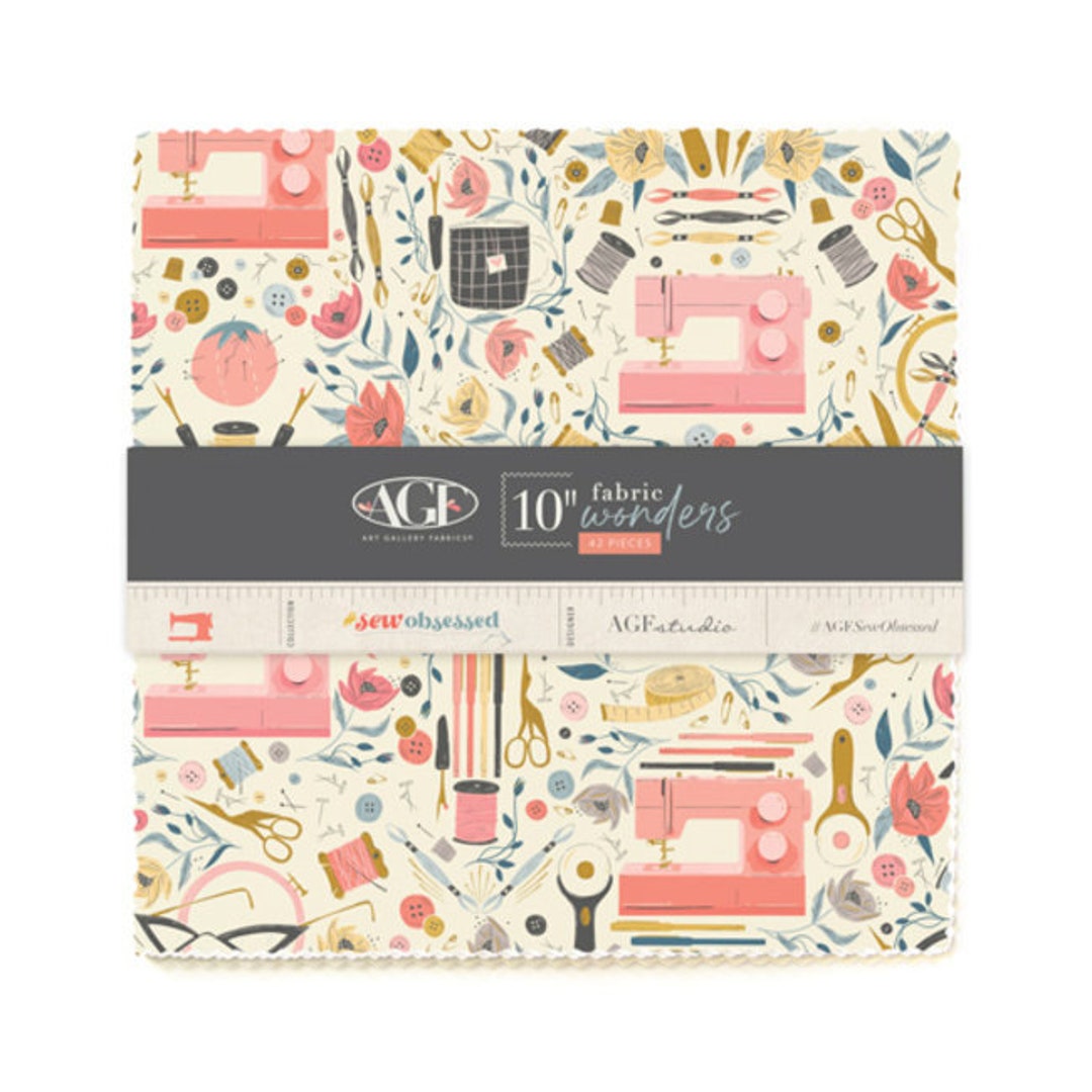 Sew Obsessed 10 Square Pack layer Cake by AGF Studio for Art Gallery 10wsew - Etsy