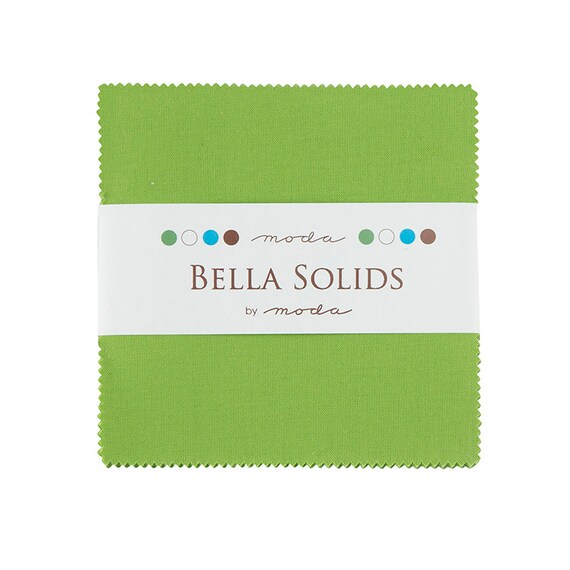 Bella Solids 5 Square Pack charm Pack in Fresh Grass - Etsy