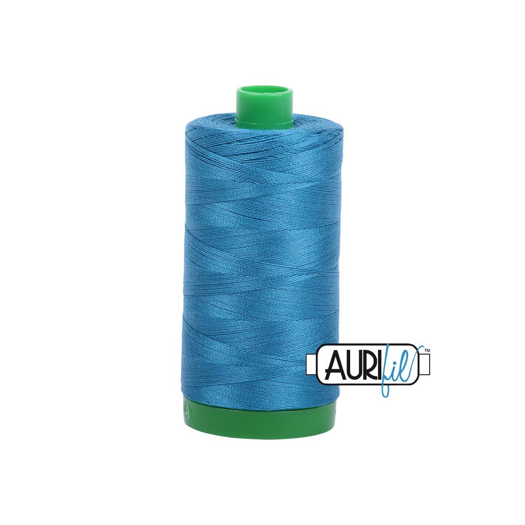 Medium Teal (1125) | 40wt Large Spool (1000M / 1094Y) | Aurifil Thread ...