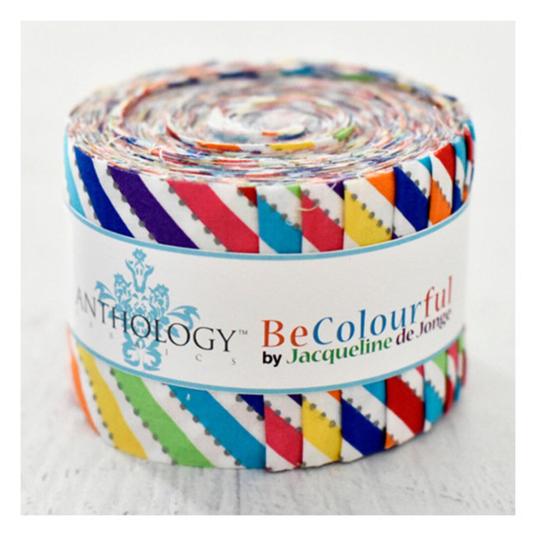 Be Colourful 2.5 Strip Roll jelly Roll in Candycane Multi by Jacqueline De Jonge for Anthology ...
