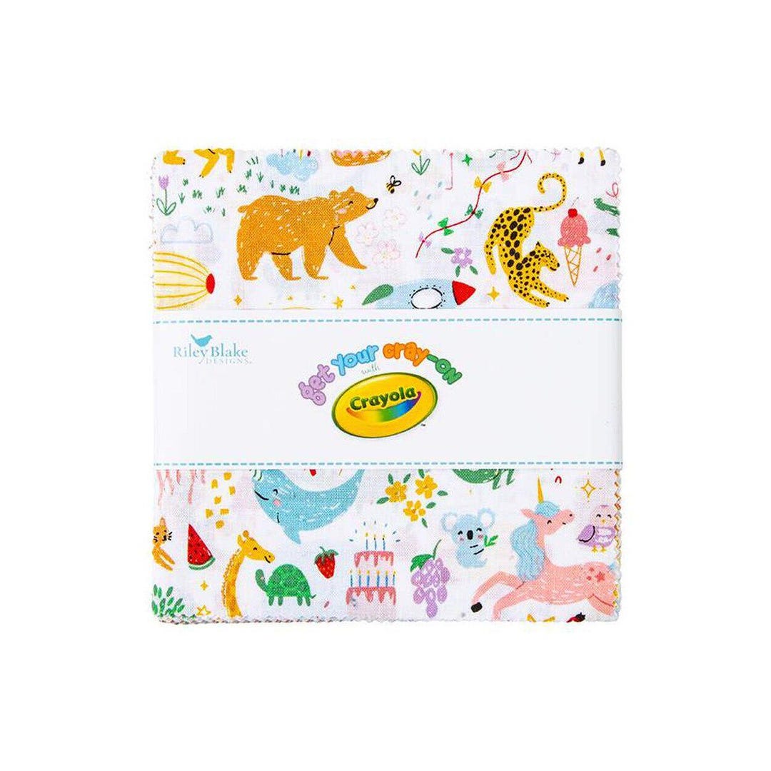 Get Your Cray-on With Crayola 5" Square Pack (charm Pack / 5" Stacker) by Riley Blake Designs ...
