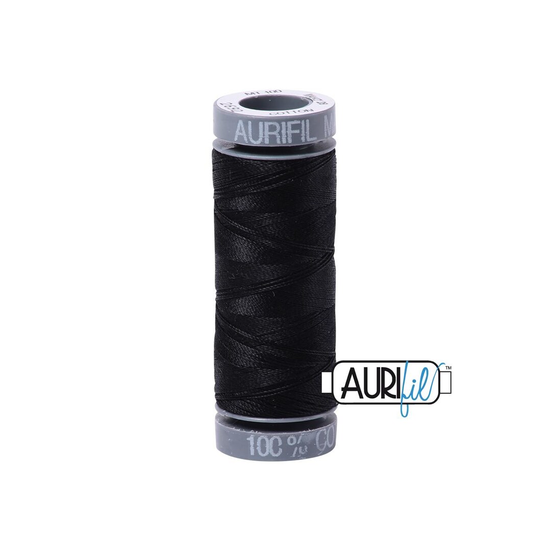 Black (2692) | 28wt Small Spool (100M / 109Y) | Aurifil Thread | Attcs ...