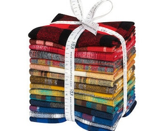 Mammoth Flannel Fat Quarter Bundle in Blue by Robert Kaufman | Etsy