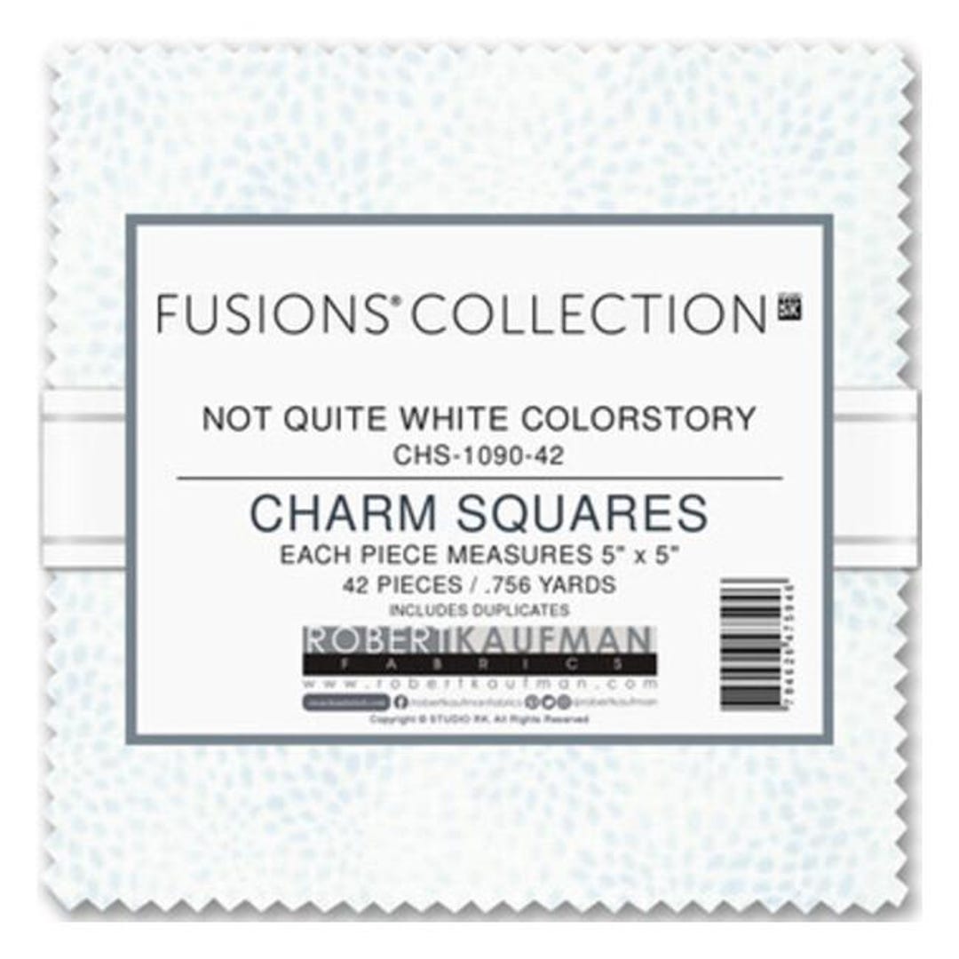 Fusions 5" Square Pack (charm Pack / Charm Square) in Not Quite White ...