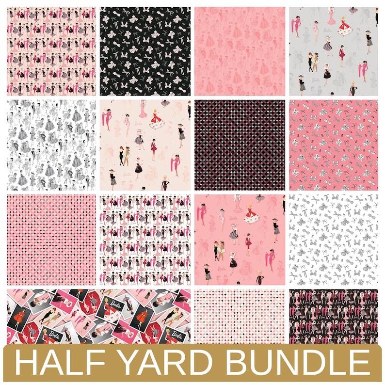 Barbie Vintage Half Yard Bundle by Riley Blake Designs for Hawthorne ...