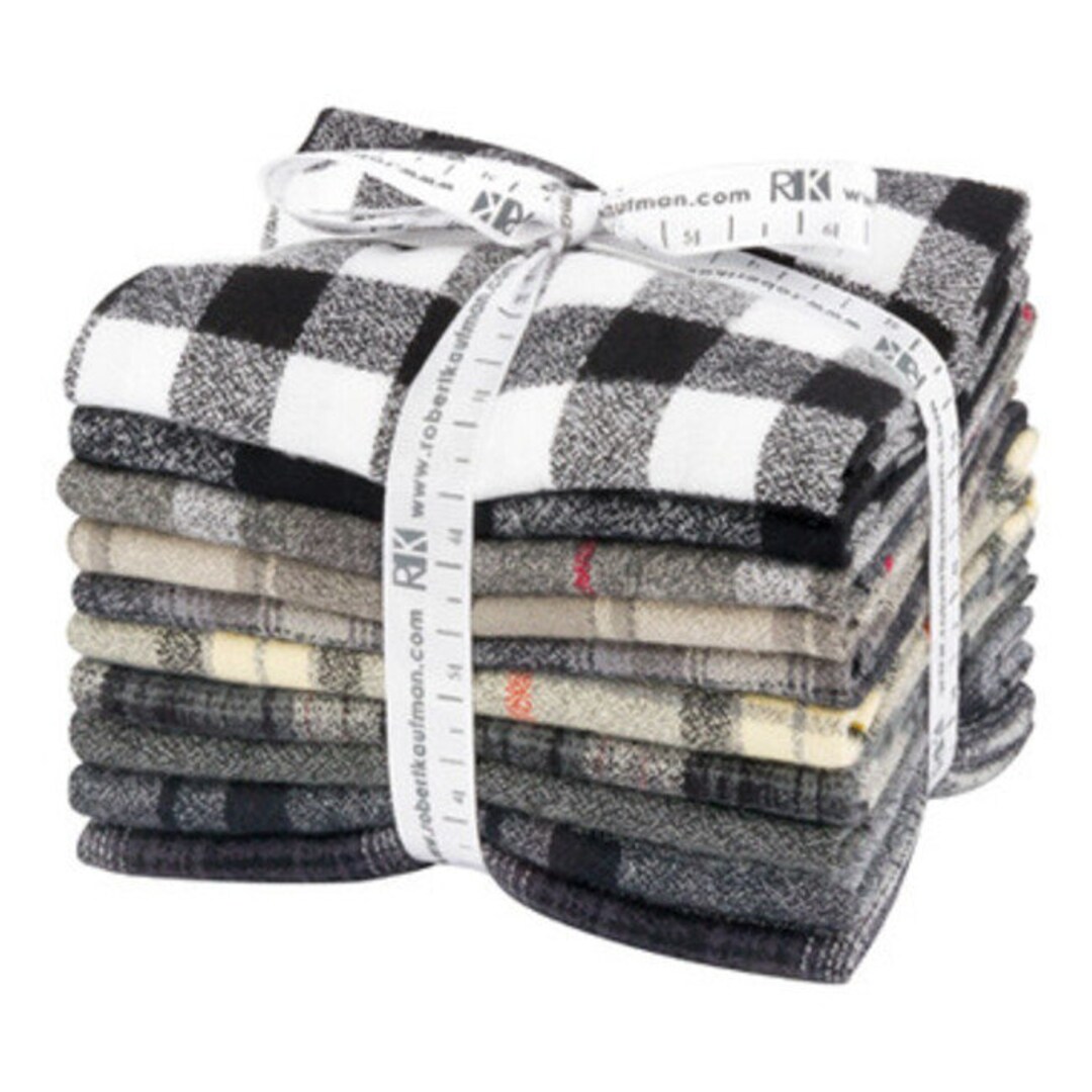 Mammoth Flannel Fat Quarter Bundle in Black by Robert Kaufman (fq-1452 ...