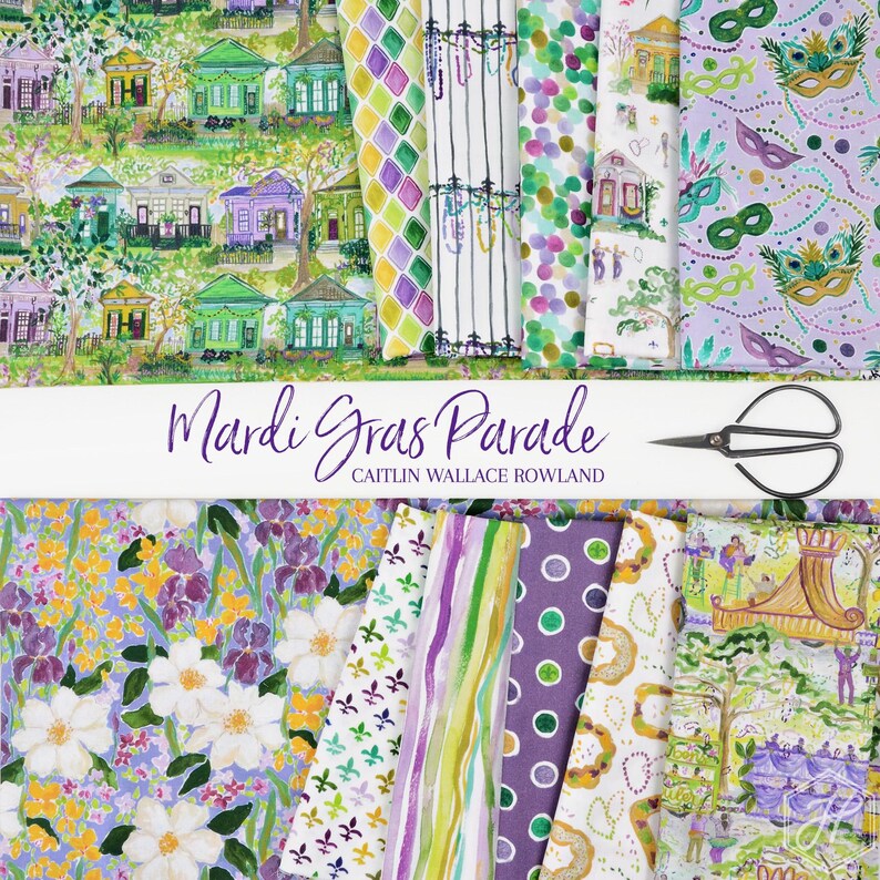 Mardi Gras Parade Fat Quarter Bundle by Caitlin Wallace Rowland for ...