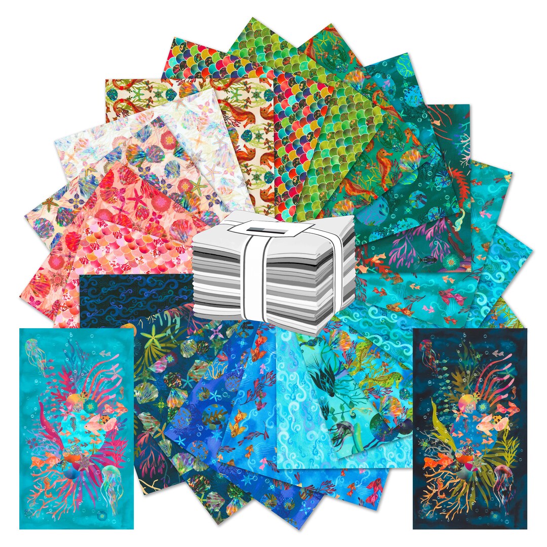 Oceanica Fat Quarter Bundle by Christiane Marques for Robert Kaufman fq-2118-22 - Etsy