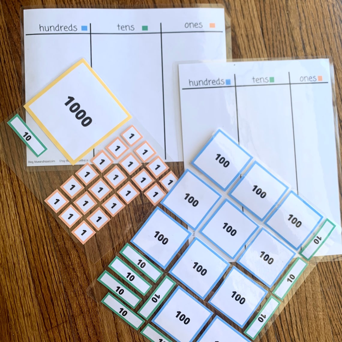 Place Value Mat Printable Place Value Worksheet Place Value - Etsy