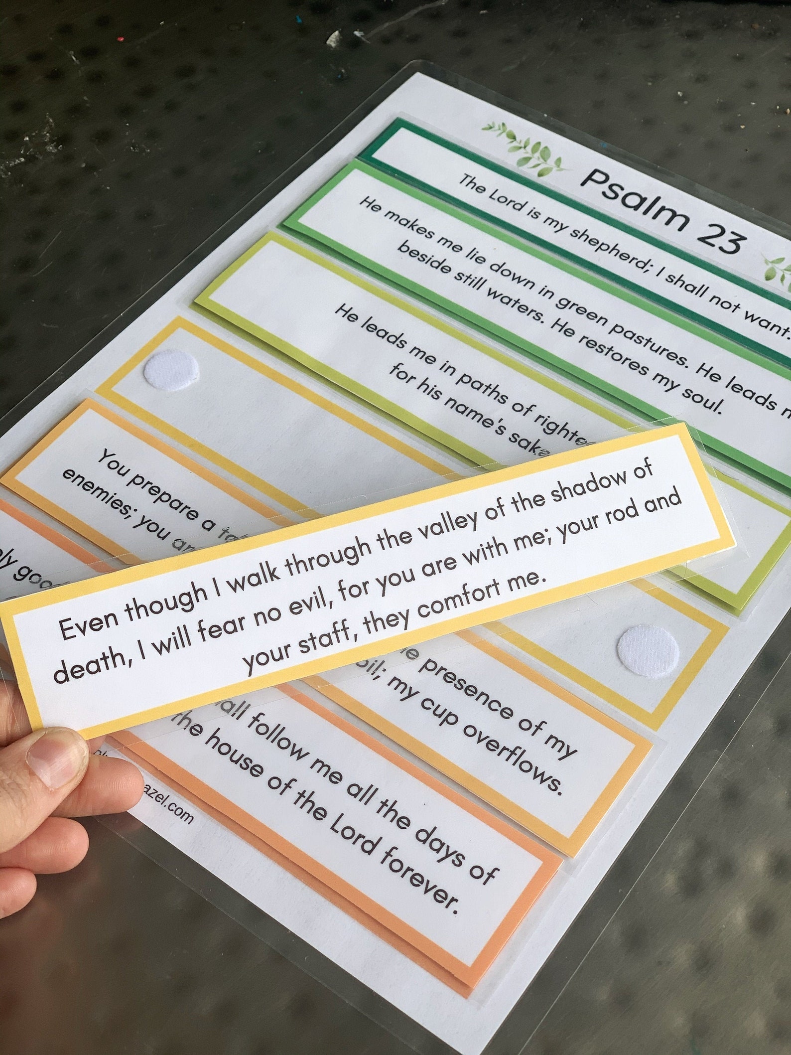 Psalm 23 Memory Card, Bible Memorization, Psalm 23 Verse Cards, Morning ...