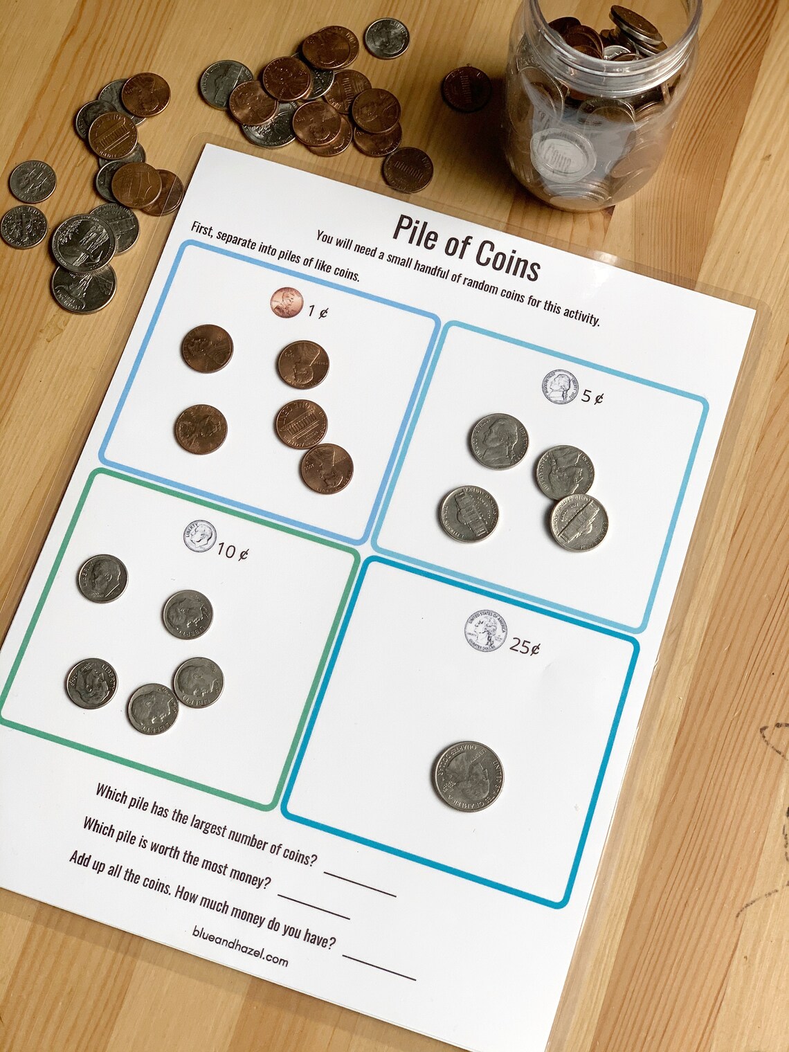 Coin Counting Activities 1st Grade Math US Coin Activity - Etsy