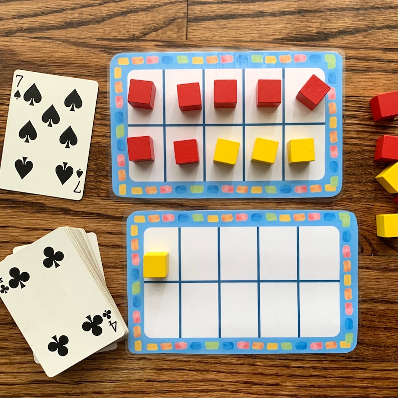 Ten Frame Math Printable, Math Dice Game, Math Card Game, Homeschool ...