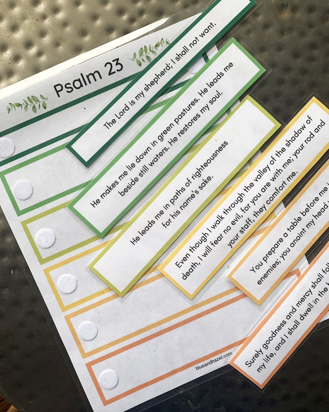 Psalm 23 Memory Card, Bible Memorization, Psalm 23 Verse Cards, Morning ...