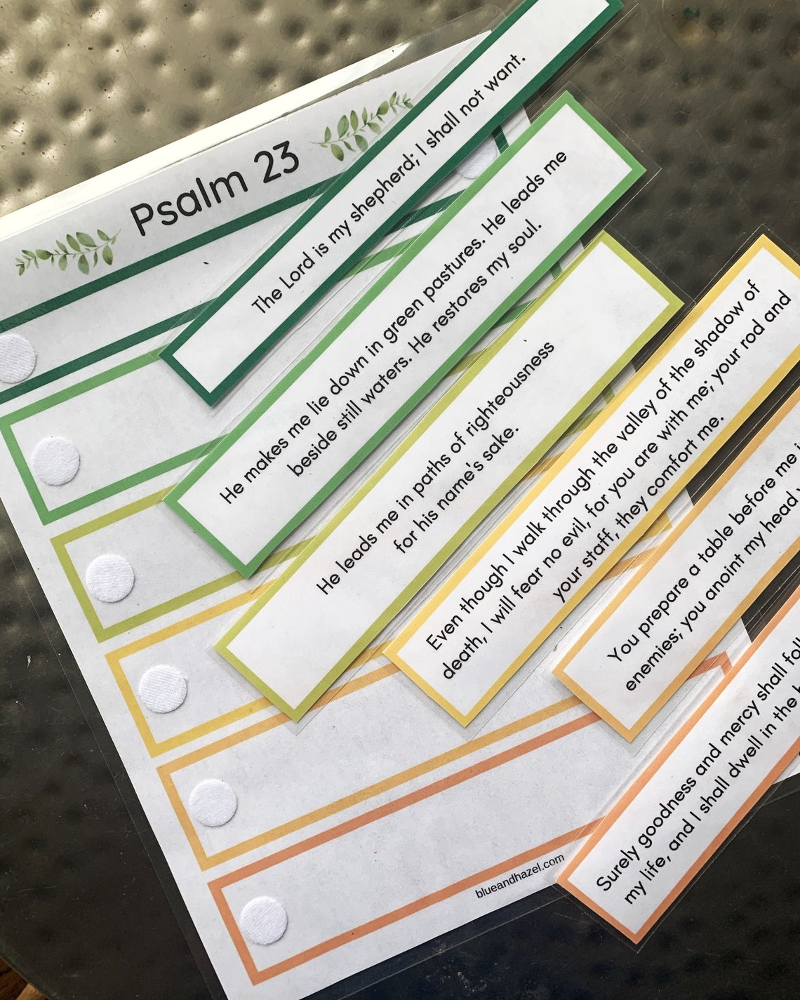 Psalm 23 Memory Card, Bible Memorization, Psalm 23 Verse Cards, Morning ...