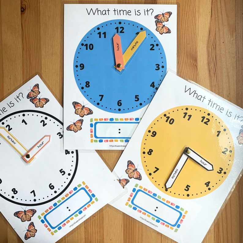 Printable Clock, Learn to Tell Time, Clock Printable - Etsy