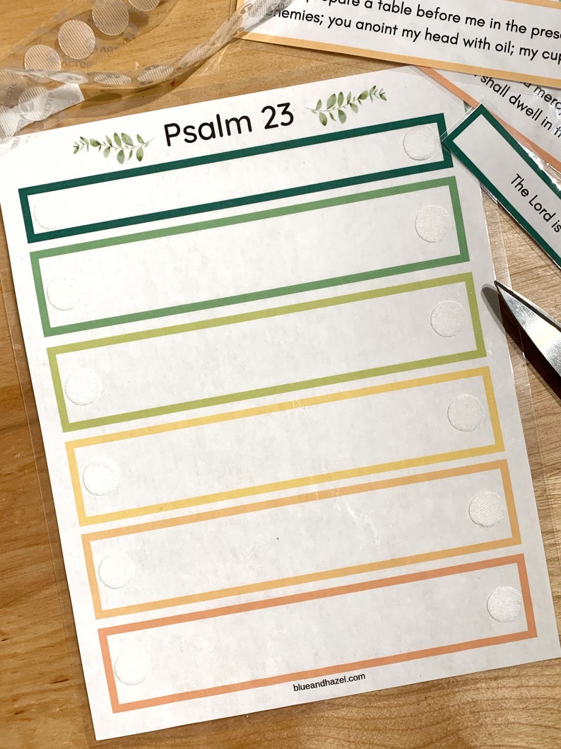 Psalm 23 Memory Card Bible Memorization Psalm 23 Verse - Etsy