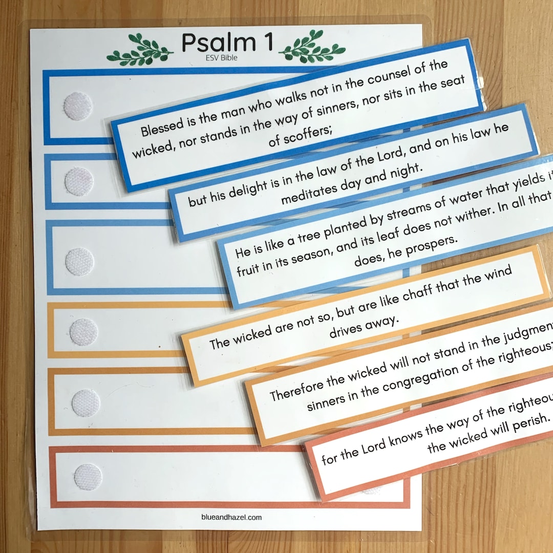 Psalm 1 Scripture Memorization Printable, Psalm 1 Bible Memory, Psalm 1 ...