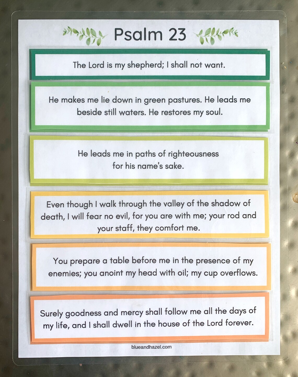Psalm 23 Memory Card Bible Memorization Psalm 23 Verse - Etsy