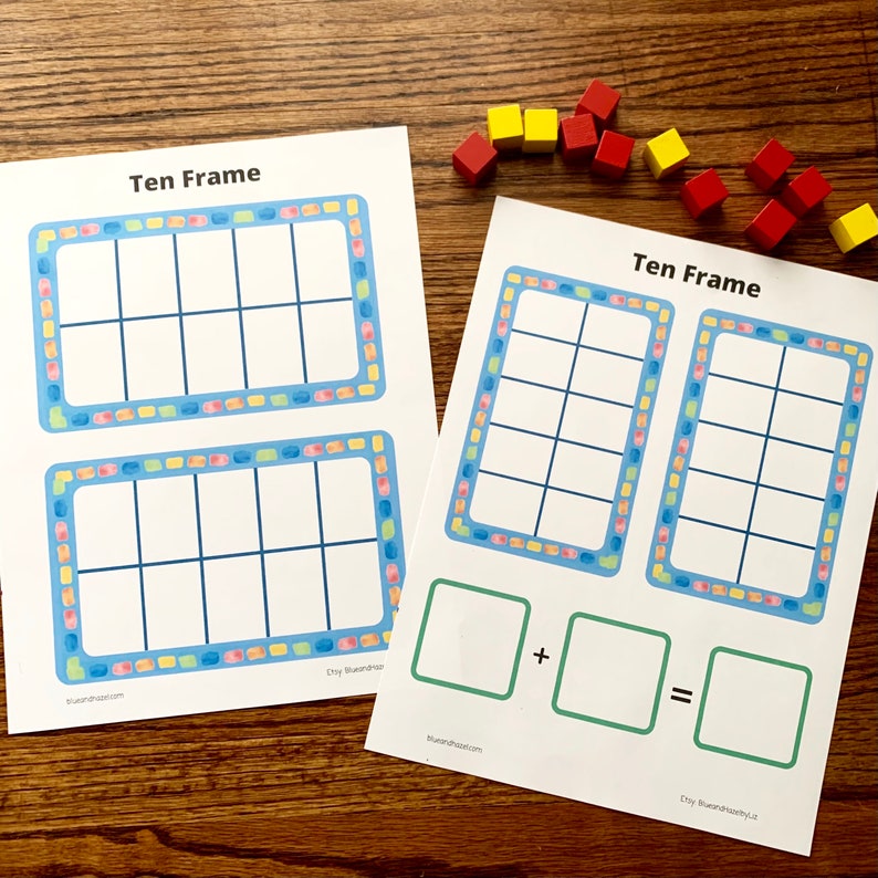 Ten Frame Math Printable, Math Dice Game, Math Card Game, Homeschool ...