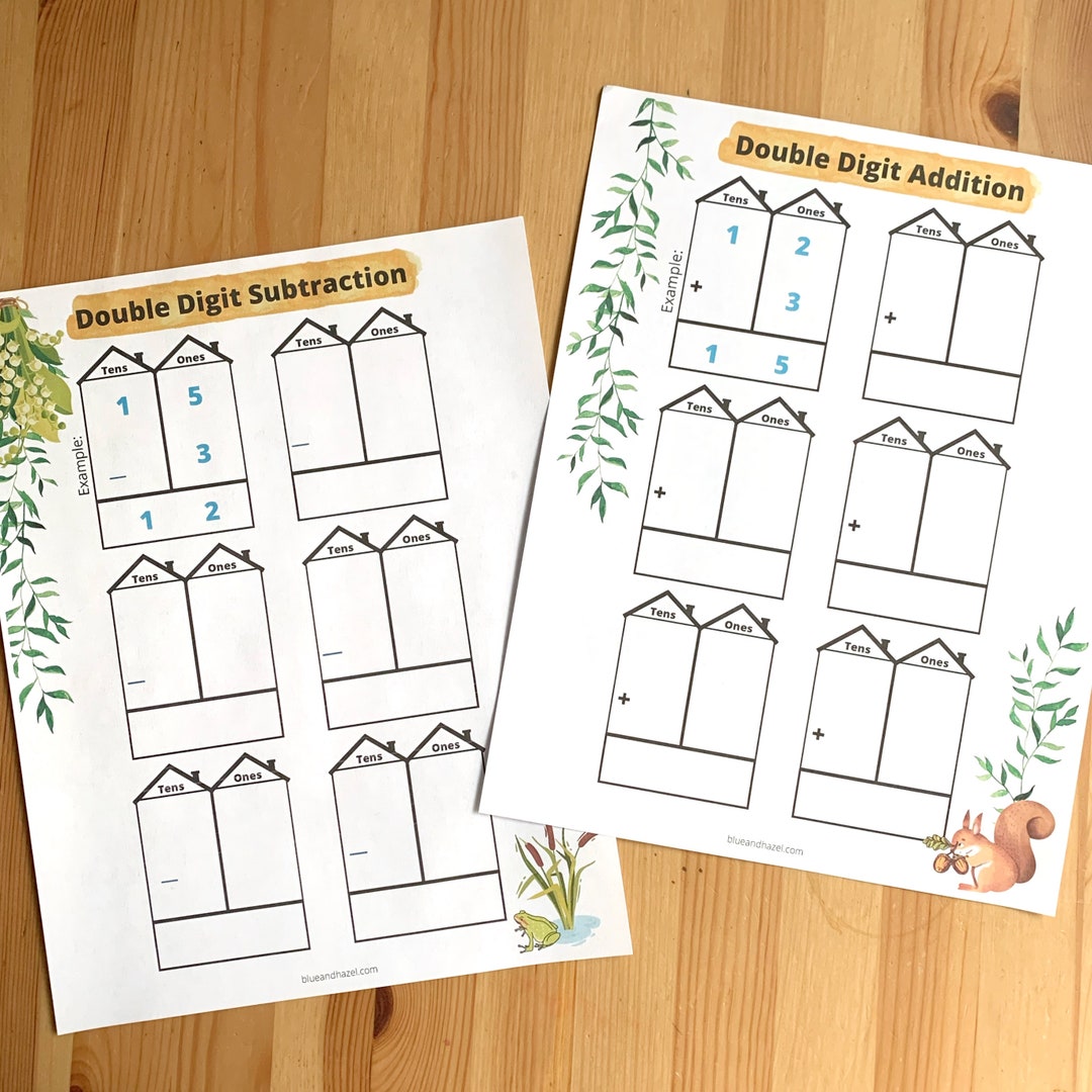 Place Value Worksheet, Double Digit Addition and Subtraction, 1st Grade ...