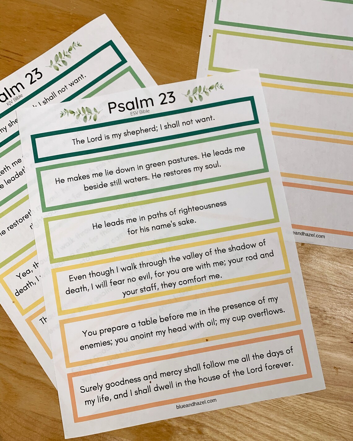 Psalm 23 Memory Card Bible Memorization Psalm 23 Verse - Etsy