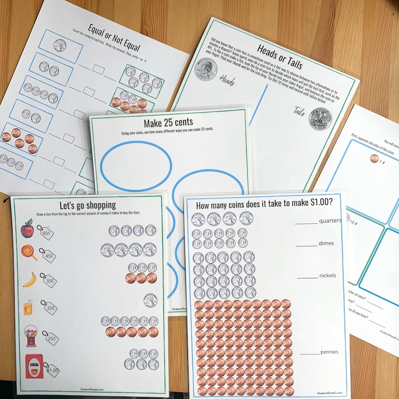 Coin Counting Activities, 1st Grade Math, US Coin Activity Pack ...