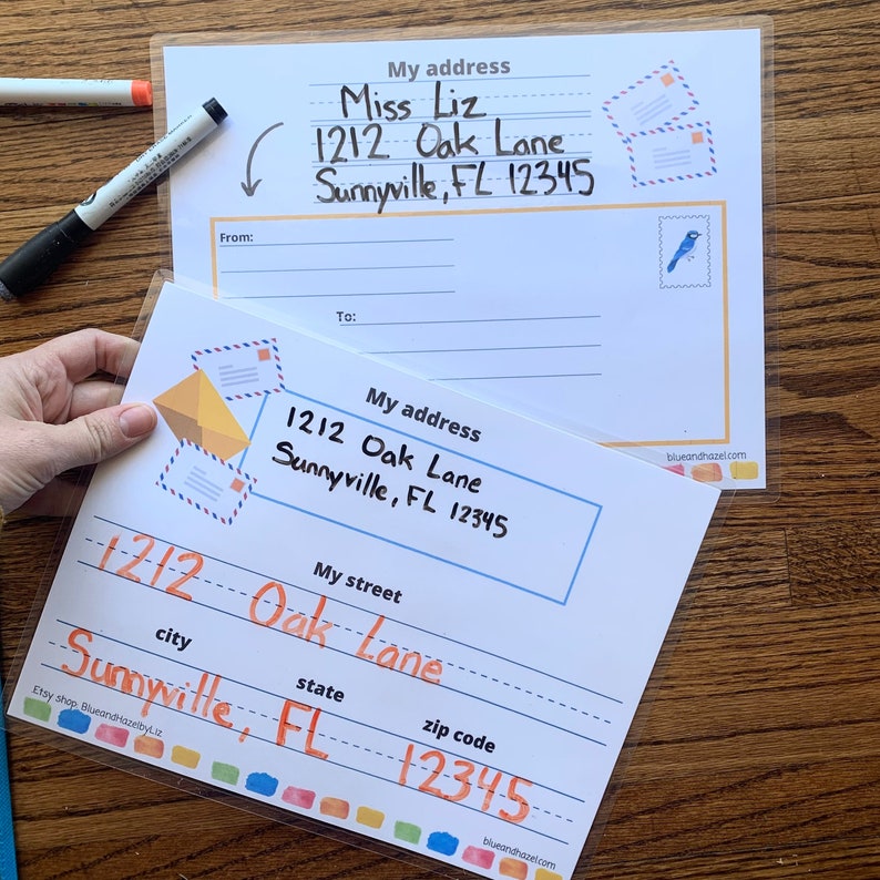 Address Writing Practice Worksheet, Homeschool Printable (digital ...