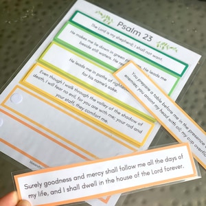 Psalm 23 Memory Card, Bible Memorization, Psalm 23 Verse Cards, Morning ...