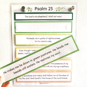 Psalm 23 Memory Card, Bible Memorization, Psalm 23 Verse Cards, Morning ...