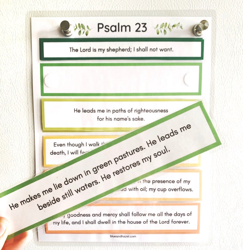 Psalm 23 Memory Card Bible Memorization Psalm 23 Verse - Etsy