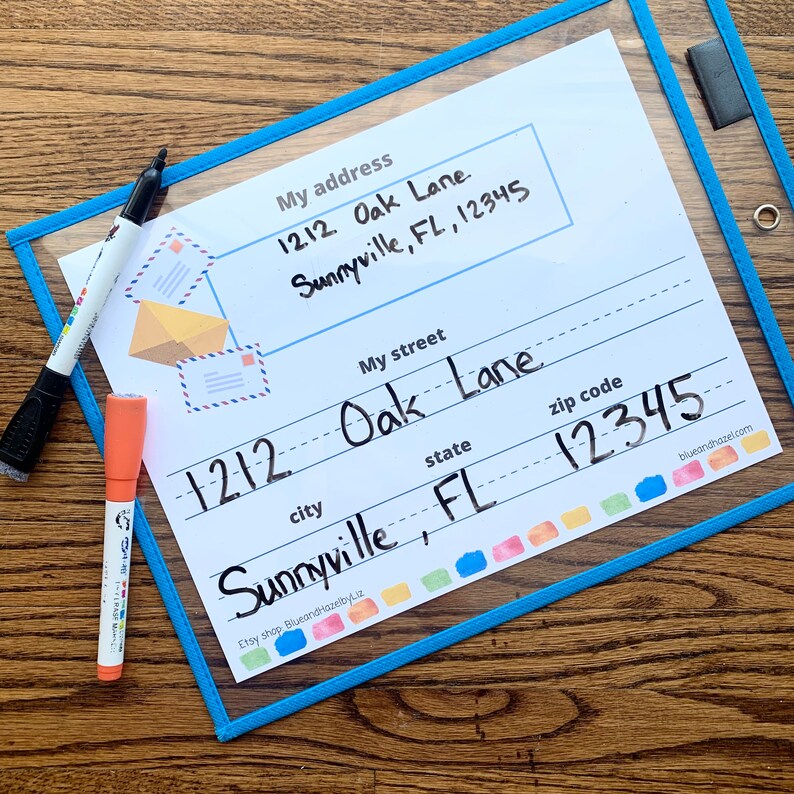 Address Writing Practice Worksheet, Homeschool Printable (digital ...
