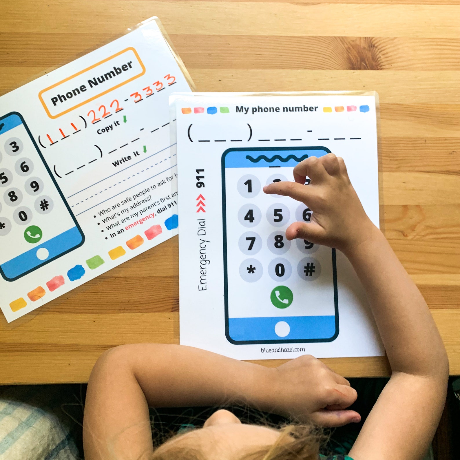 Phone Number Printable Worksheet, Number Tracing Worksheet, Preschool ...