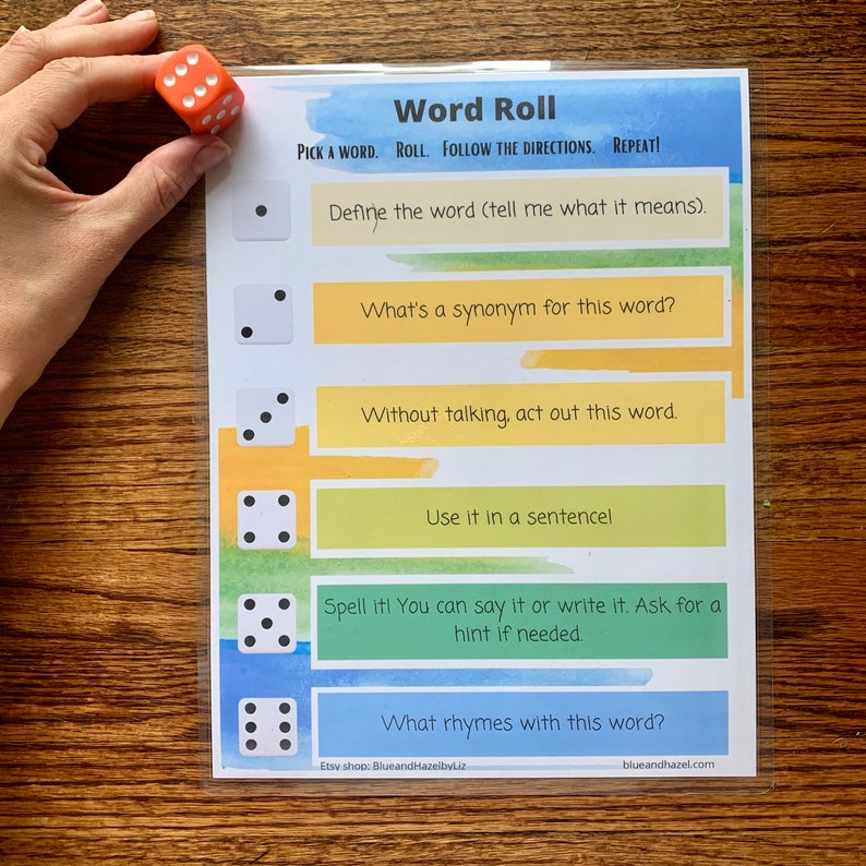 Language Arts Dice Game Printable Grammar Game Dice Spelling - Etsy