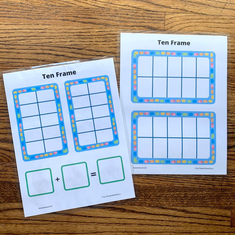 Ten Frame Math Printable Math Dice Game Math Card Game - Etsy