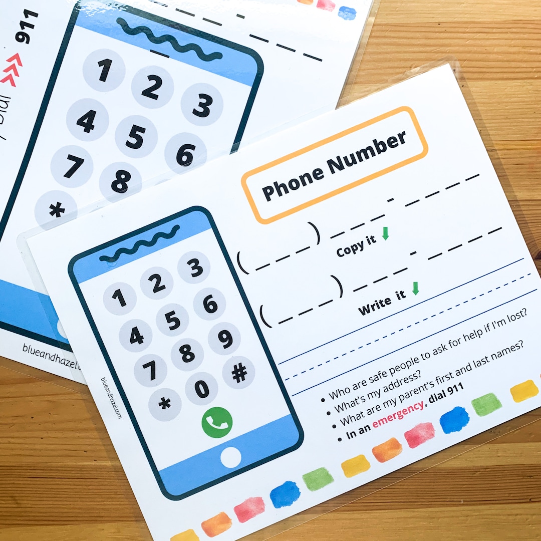 Phone Number Printable Worksheet, Number Tracing Worksheet, Preschool ...