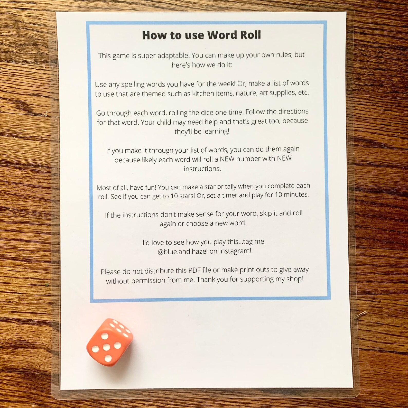 Language Arts Dice Game Printable Grammar Game Dice Spelling | Etsy