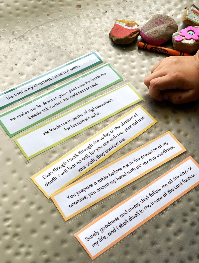 Psalm 23 Memory Card Bible Memorization Psalm 23 Verse - Etsy