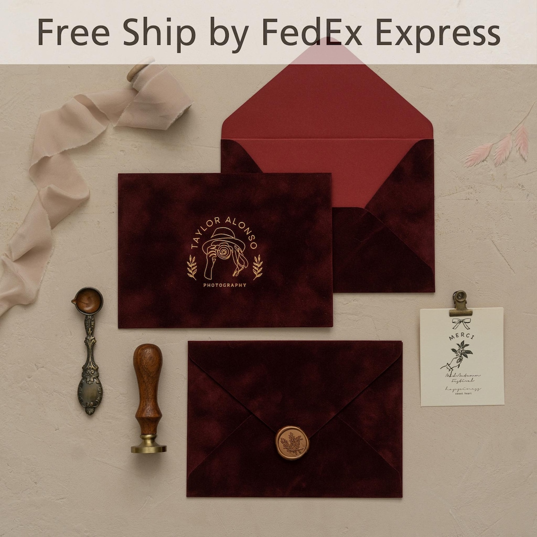 Velvet Invitation Envelopes (30+ Pcs) • Custom Foil • Fast Shipping 7 ...