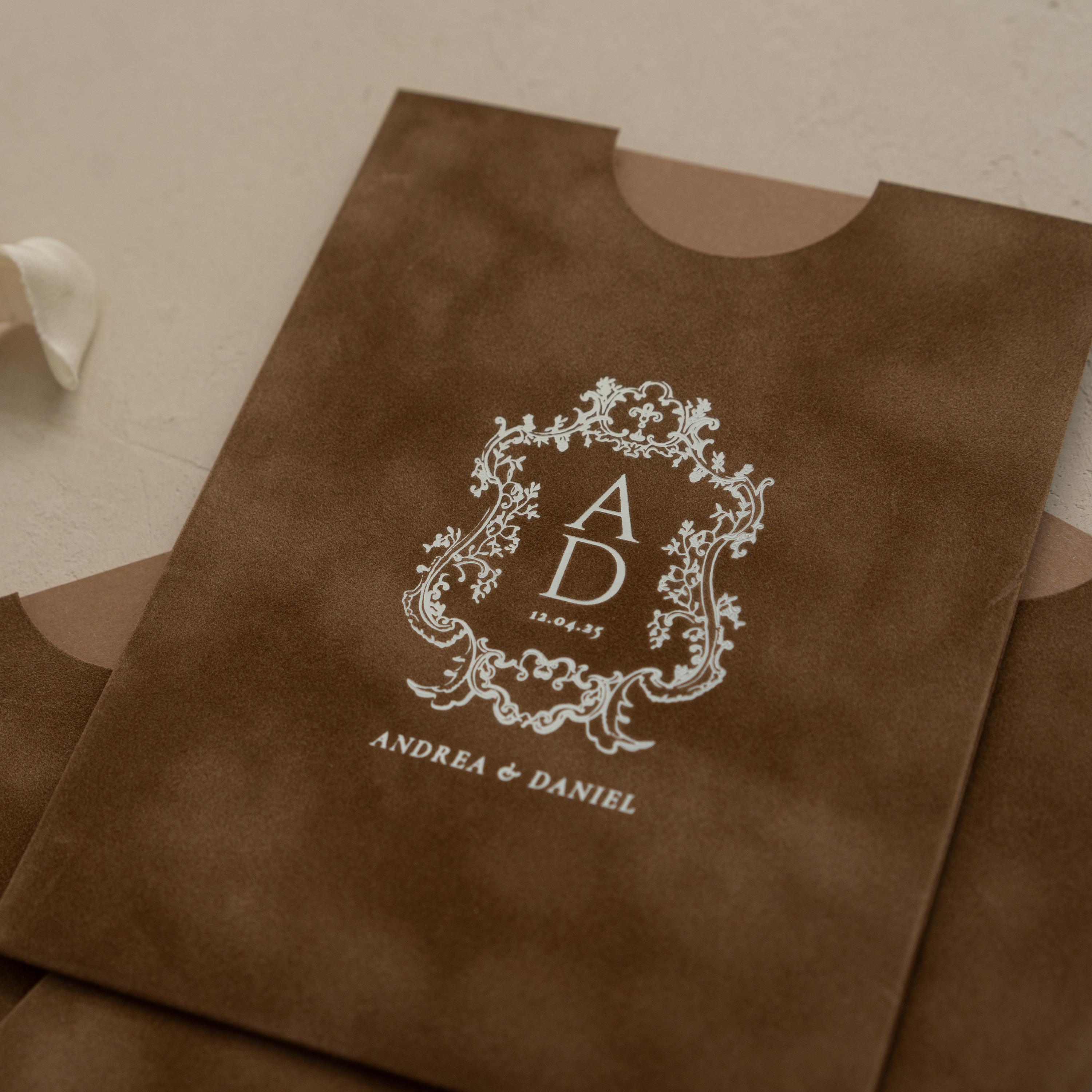 Velvet Pocket Invitation Sleeves, Custom Wedding Invitation Pocket ...