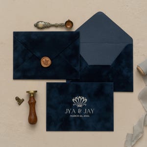 Velvet Invitation Envelopes, Custom Monogram Wedding Envelopes, Foil ...