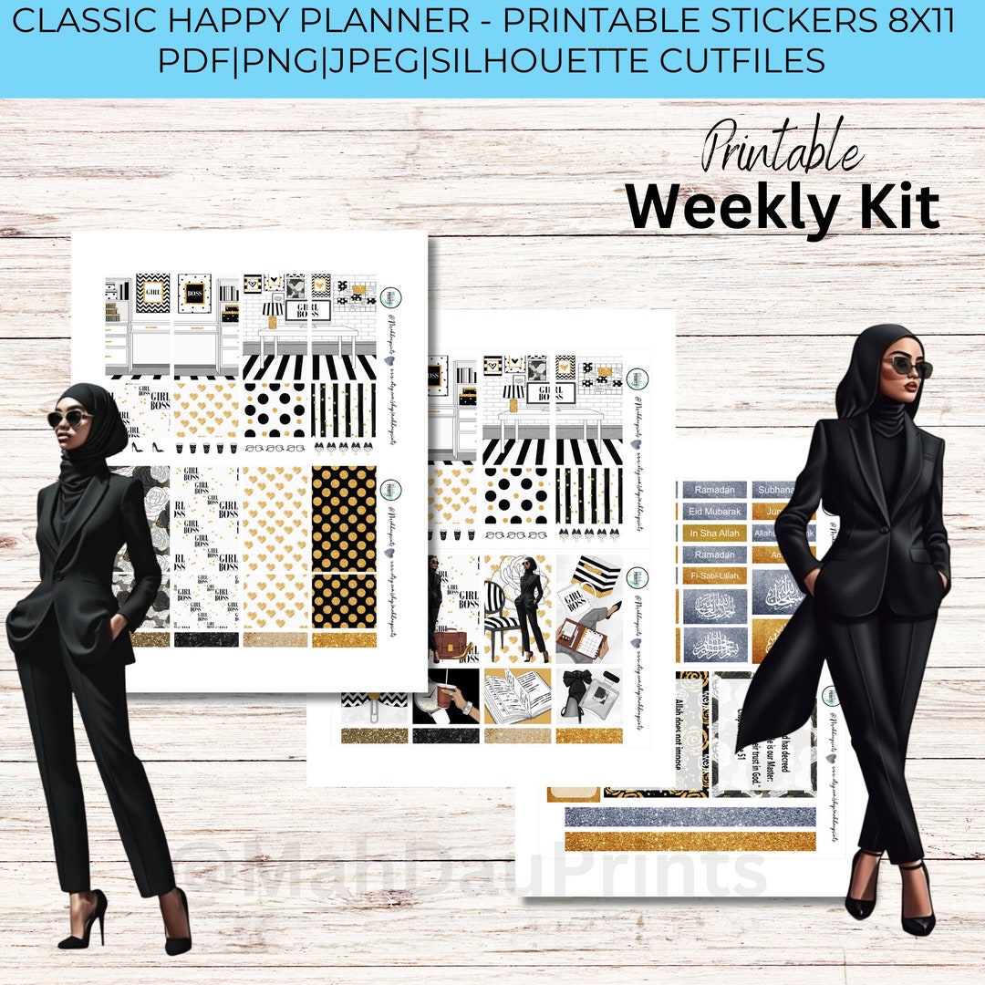 Digital Downloadprintable Weekly Stickers Kit pdfpngjpegsilhouette ...